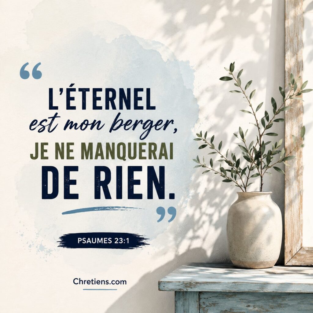 "L'Eternel est mon berger: je ne manquerai de rien." (Psaumes 23 :1 ...